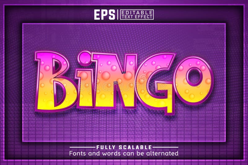 BINGO 3d -Editable Text Effect Stock Vector - Illustration of fire ...