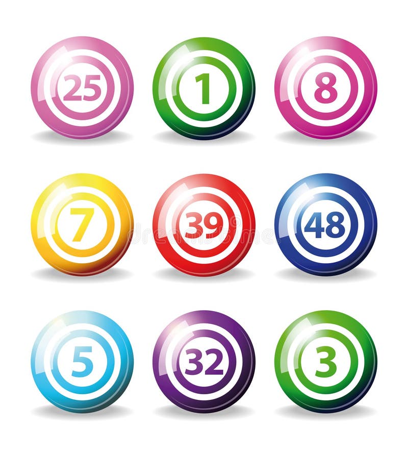 Bingo Game Logo Set with Numbered Colourful Balls and Text Stock Vector ...