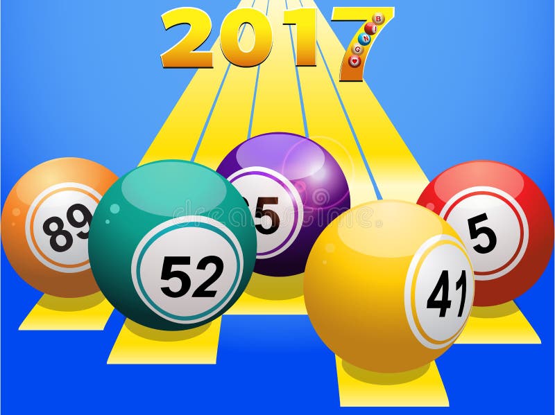 Bingo Balls 2017 on Yellow Stripes Stock Illustration - Illustration of ...