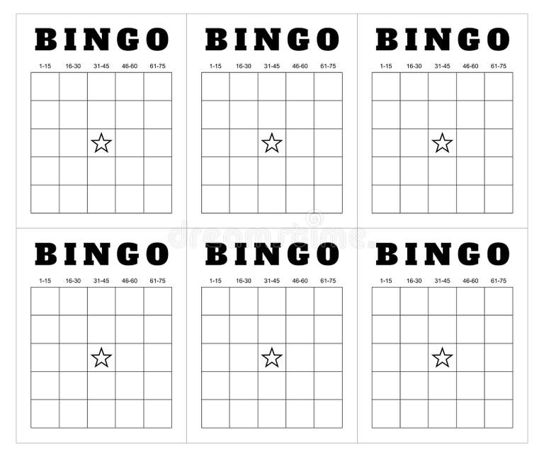 Bingo Card Grid Printable Template Set Stock Vector - Illustration of ...