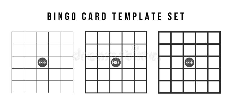 Bingo Card Grid Template Set Stock Vector - Illustration of bing, card ...