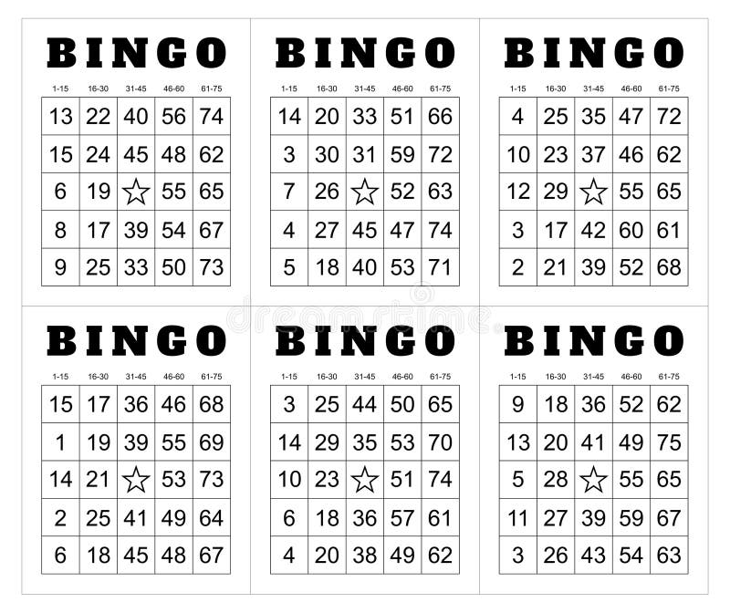 Bingo Card Random Numbers Collection Stock Vector - Illustration of ...