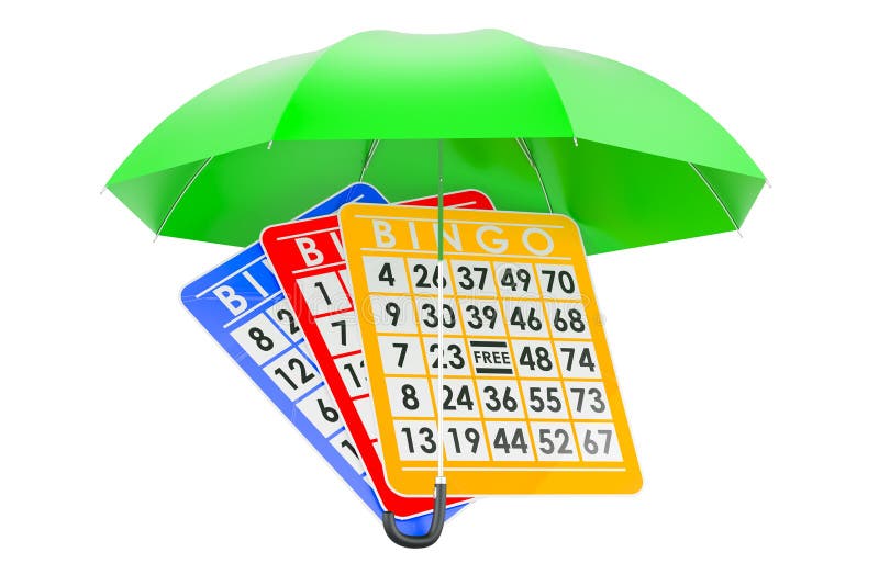 Bingo Cards Inside Shopping Basket, 3D Rendering Stock Illustration ...