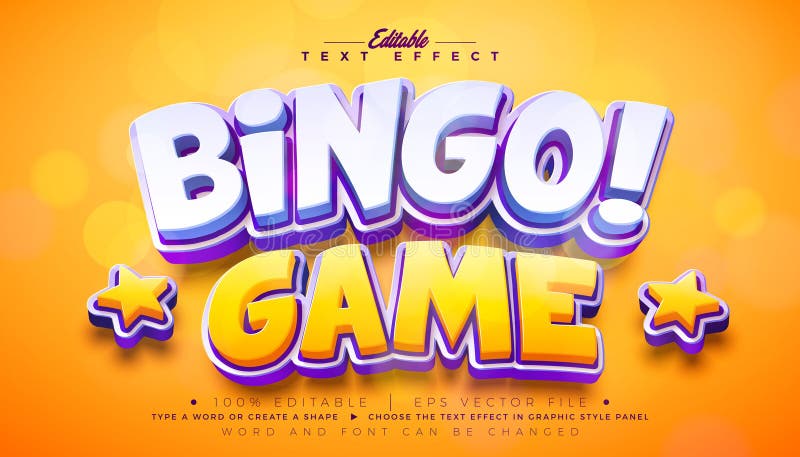 Bingo Game Editable Text Effect Design Vector Graphic Style with Shadow ...