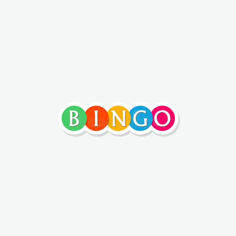 Bingo Icon Sticker Isolated on Gray Background Stock Illustration ...