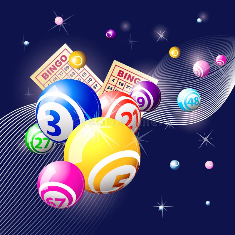 Bingo or Lottery Balls on Blue Background Stock Vector - Illustration ...