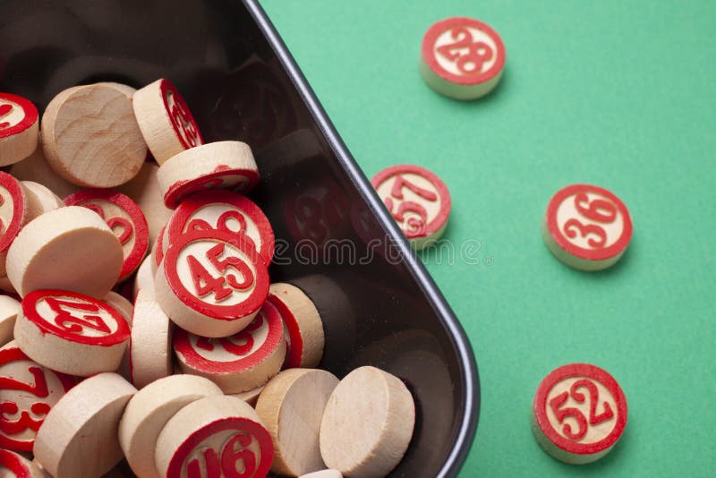 Bingo Numbers on Green Table Stock Image - Image of success ...