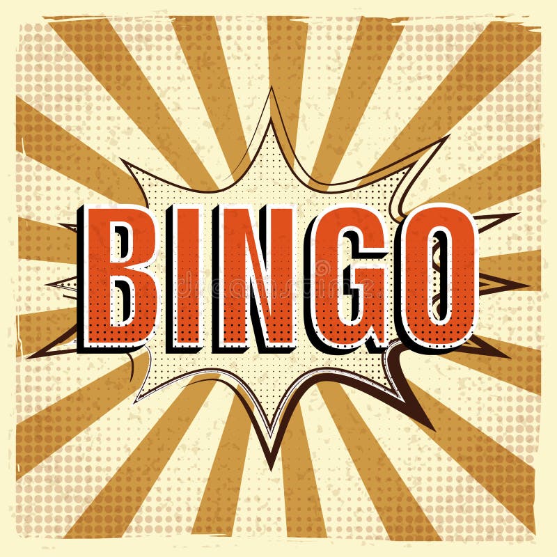 Bingo Retro Poster, Comic Speech Duddle Blast. Vector Illustration ...