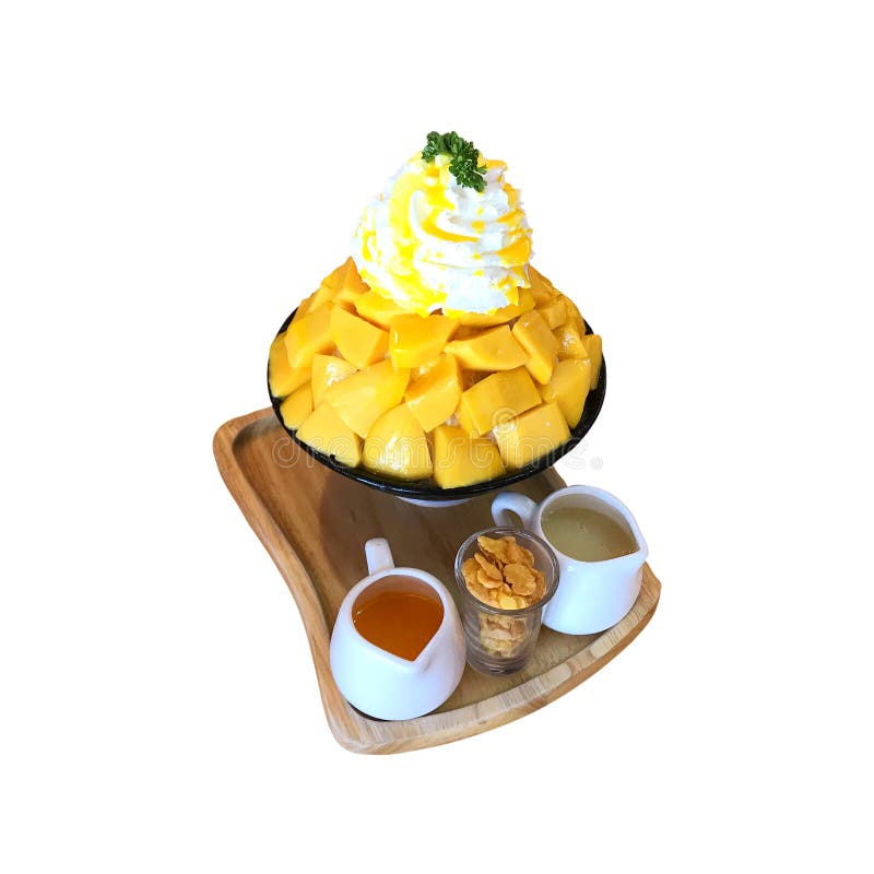 Bingsu Mango Ice Cream Korean Dessert Stock Photo - Image of summer ...