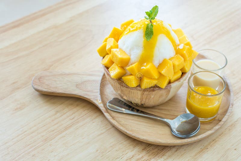 Bingsu mango stock photo. Image of served, food, korean - 84117052