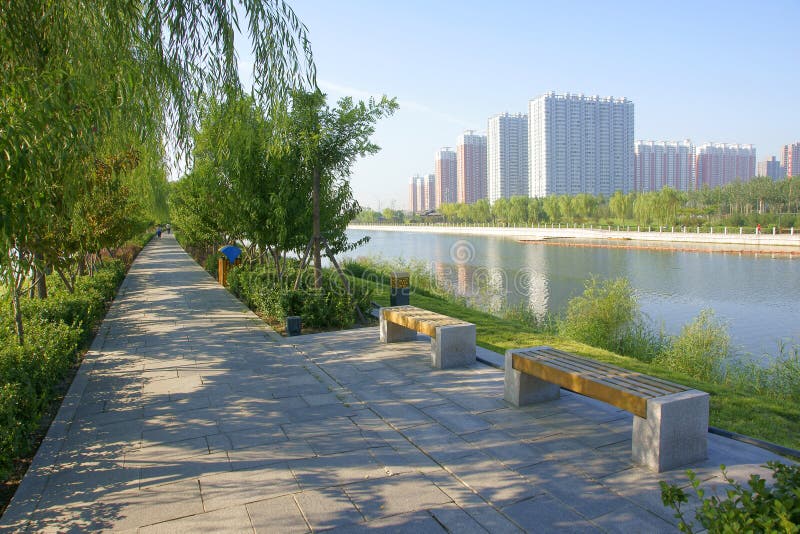 Binhe Park stock photo. Image of binhe, building, shanxi - 15753094