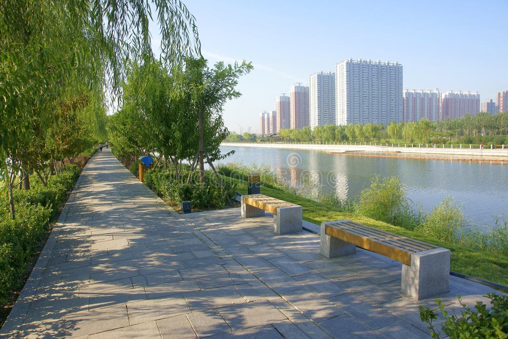 Binhe Park stock photo. Image of binhe, building, shanxi - 15753094