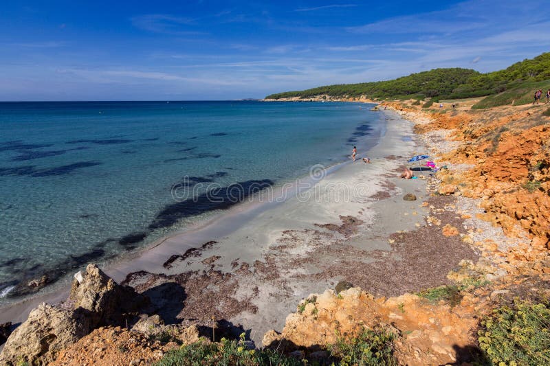 Binigaus Beach in Menorca (Spain) Stock Image - Image of scenery ...