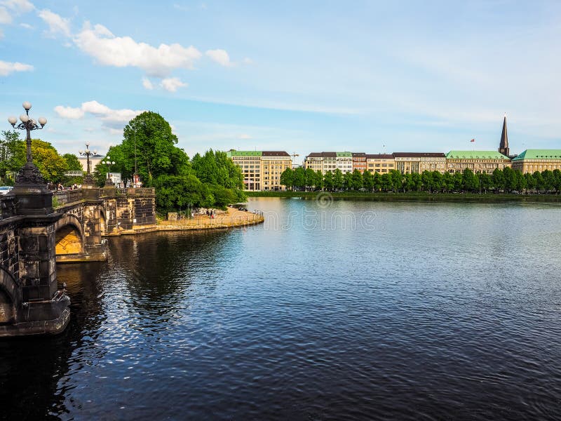 Binnenalster (innerer Alster See) in Hamburg-hdr Stockbild - Bild von ...