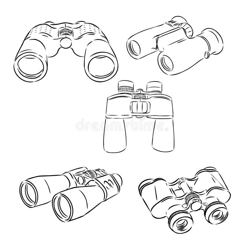 Binocular. Binocular Hand Drawing Vector Illustration. Binocular Sketch ...