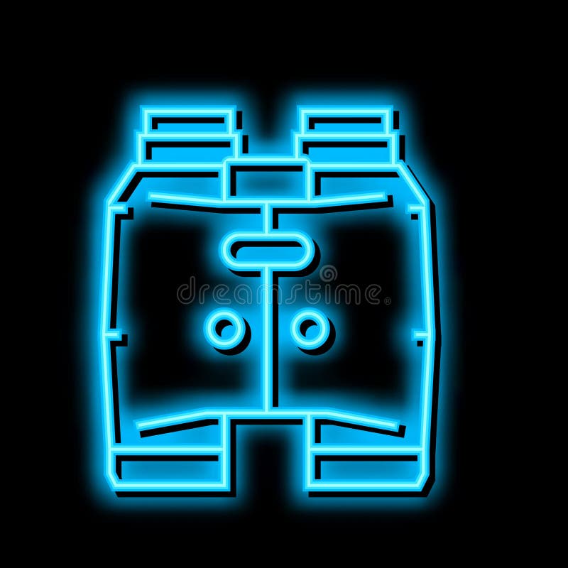 Binocular Tool Neon Glow Icon Illustration Stock Vector - Illustration ...