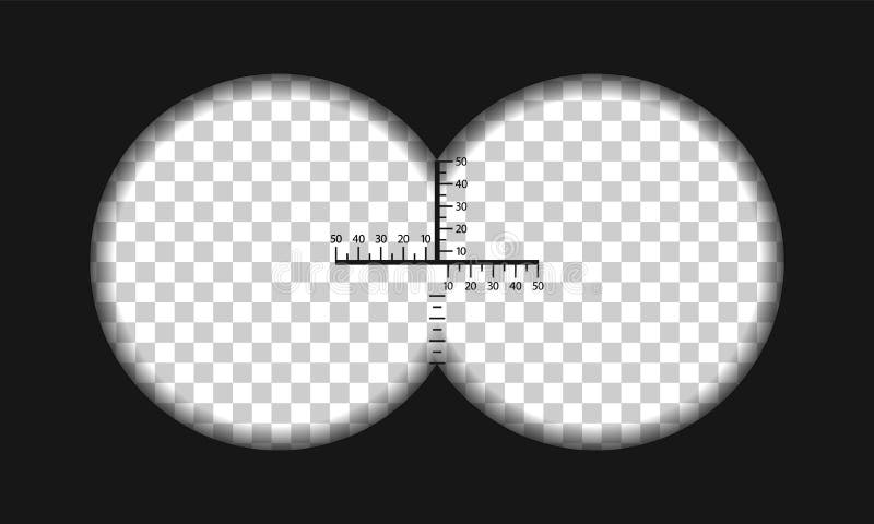 Binocular Viewfinder Screen with White Transparent Background and Marks ...