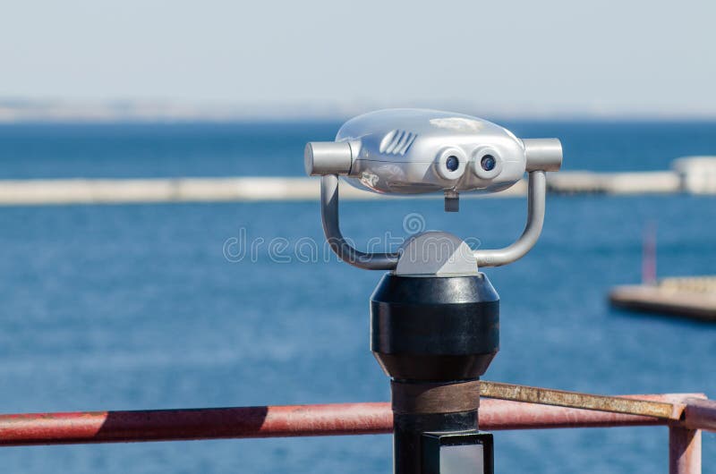 Binoculars with Coin Acceptor Mounted on the Observation Deck on the ...