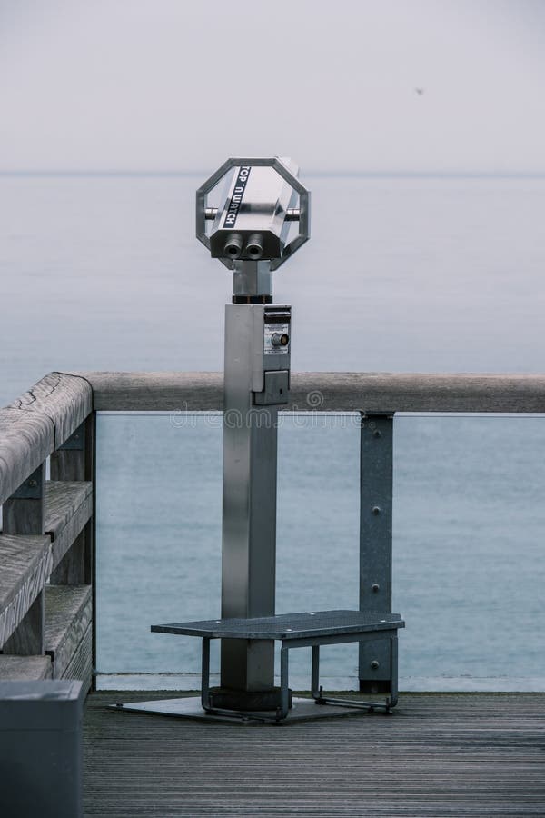 The Binoculars at the End of the Pier Stock Image - Image of clear ...