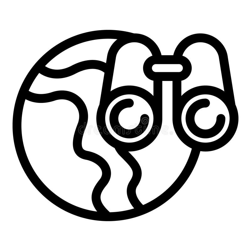 Binoculars Exploring and Discovering Planet Earth Icon Stock Vector ...