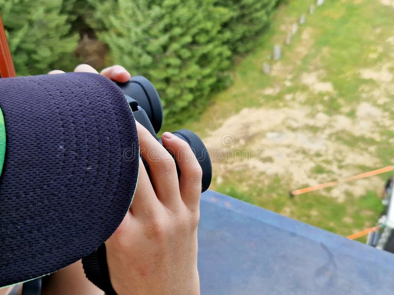 Binoculars or field Glasses are Two refracting Telescopes Mounted Stock ...