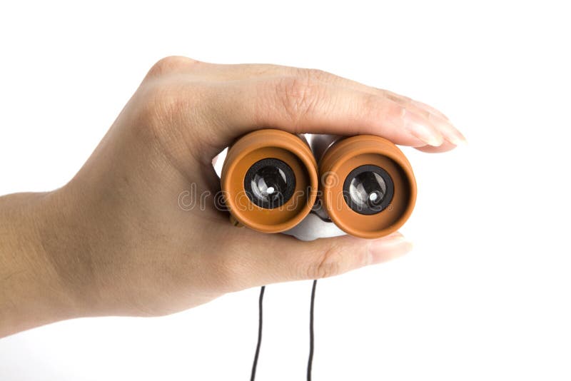 Binoculars in hand stock photo. Image of metal, distance - 7678074