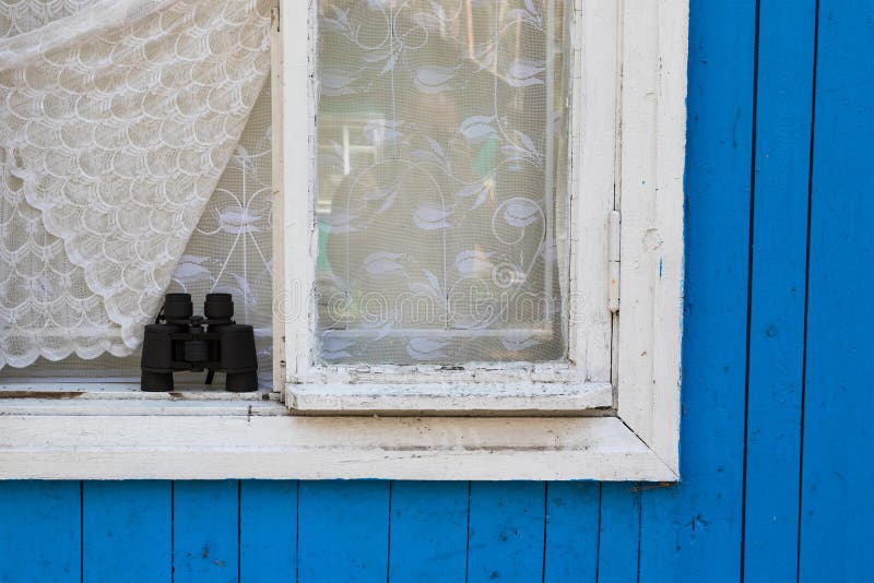 Binoculars in the House on the Window, Travel. Stock Image - Image of ...