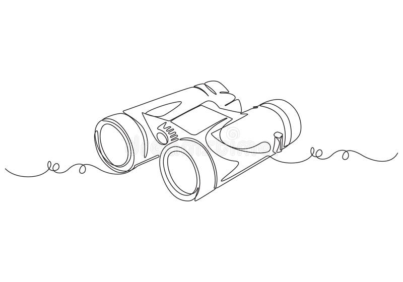 Monoline Binoculars Continuous Line Drawing Stock Illustrations – 8 ...