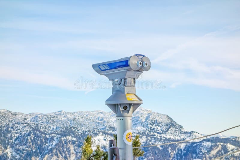Sightseeing Binoculars At Lookout Point Stock Photo - Image of mountain ...