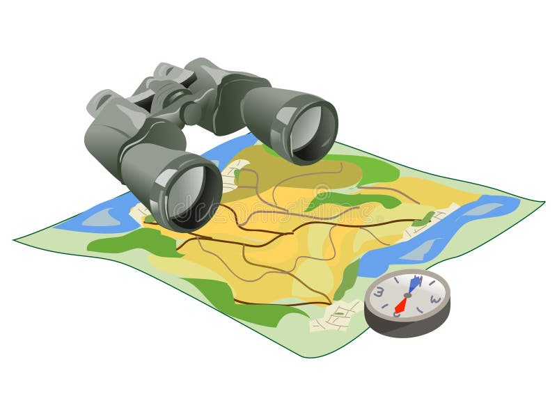 Compass And Map Clipart