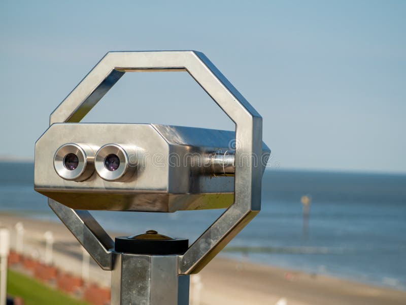Binoculars on the Observation Deck. Stock Image - Image of urban ...