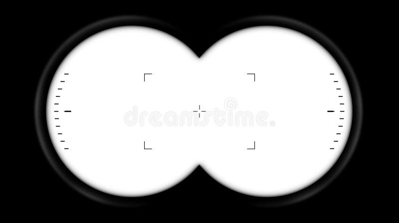 Binoculars Point of View Isolated on White Background - Template Stock ...