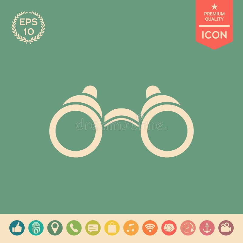 Binoculars symbol icon stock vector. Illustration of sight - 119057234