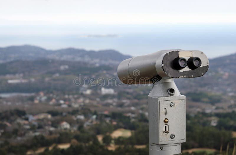Binoculars or Telescope at a View Point Stock Photo - Image of scope ...