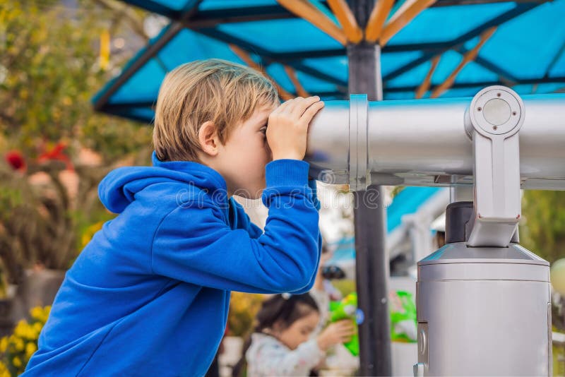 Binoscope. Stationary City Binoculars Stock Photo - Image of beautiful ...