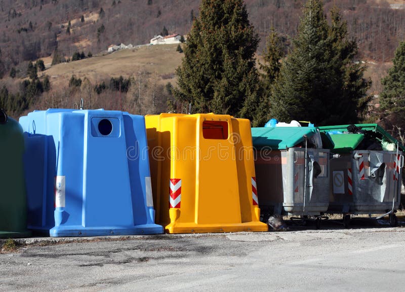 Bins for the Collection of Solid Urban Waste and Also for the Se Stock ...