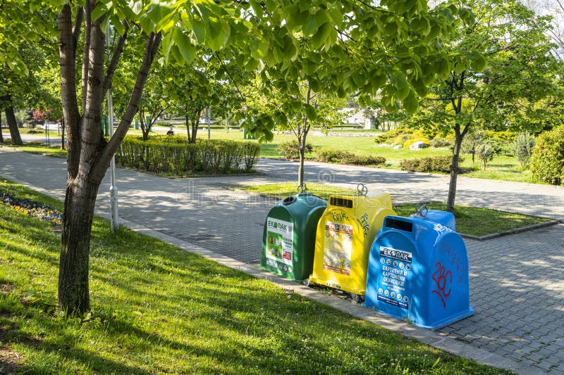 Bins for Differentiated Rubbish in Sofia, Bulgaria Editorial Image ...