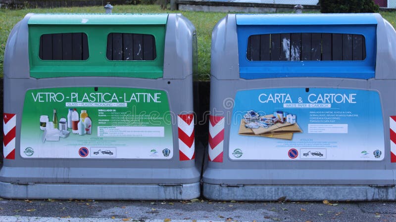 Bins for Separate Collection of Garbage Editorial Photo - Image of ...