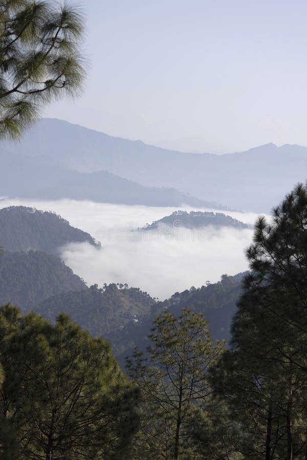 Binsar with Panoramic View of the Mountains, Uttarakhand Stock Image ...