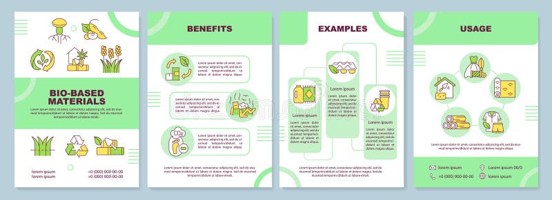 Bio Based Materials Green Brochure Template Stock Illustration ...