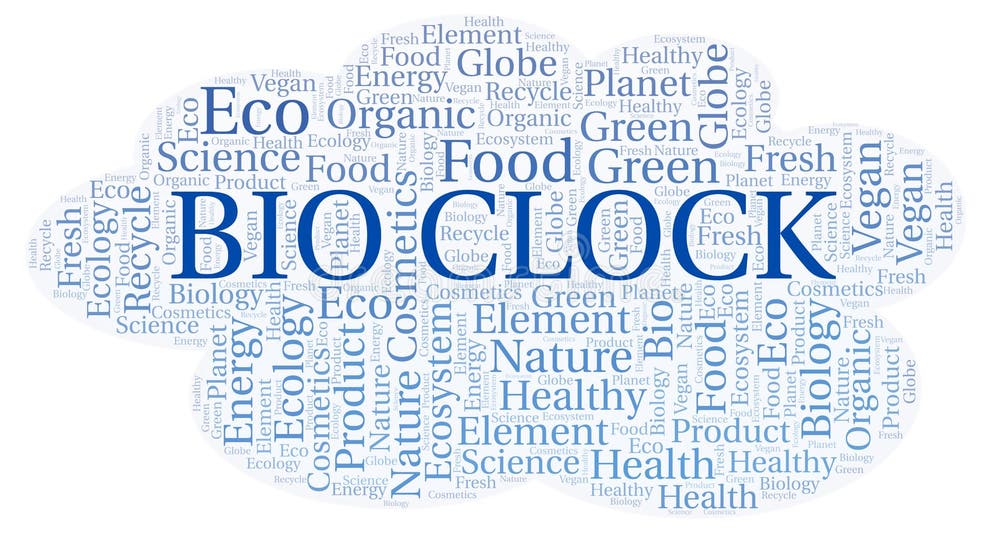 Bio Clock word cloud. stock illustration. Illustration of text - 127575304