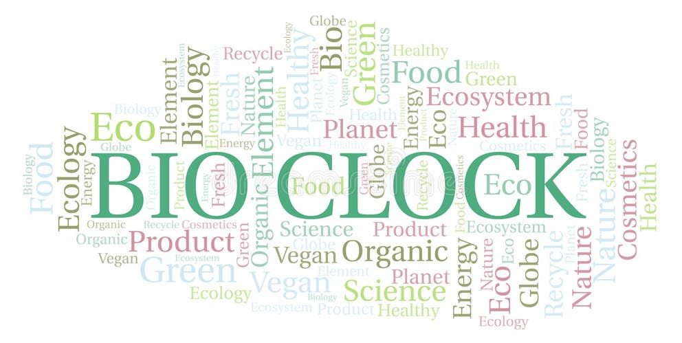Bio Clock word cloud. stock illustration. Illustration of cloud - 127878210