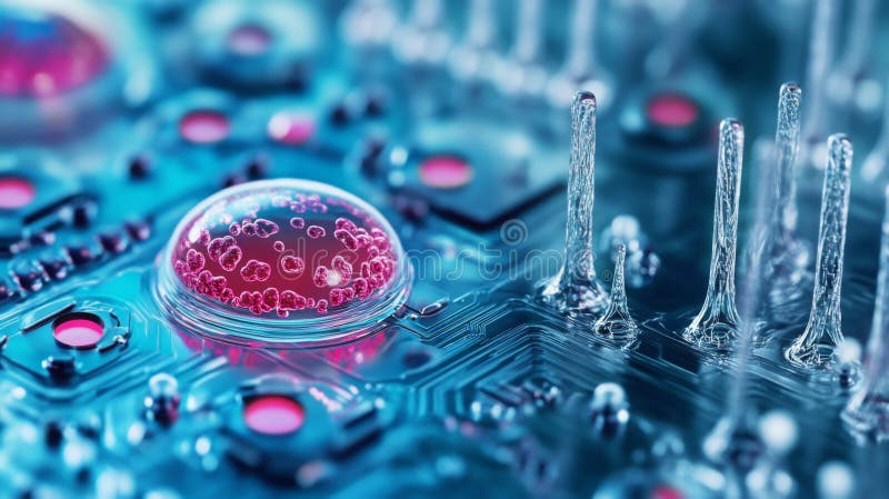 Bio-computing with Droplets on a Circuit Board in a Tech Demo Stock ...