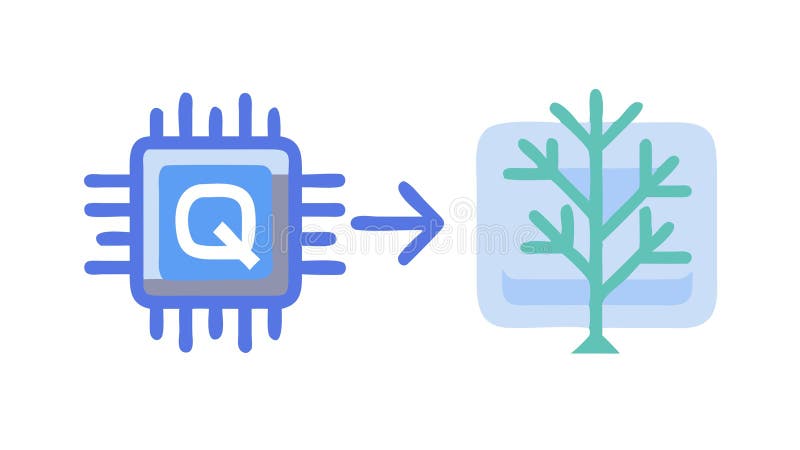 Bio-Computing Green Tech Icon, Sustainable AI, Nature Integration ...