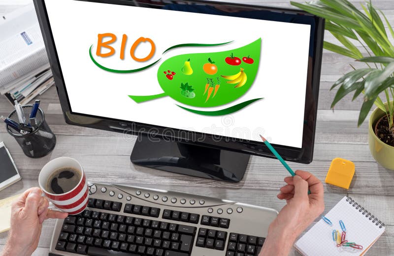 Bio concept on a computer stock photo. Image of business - 132154754