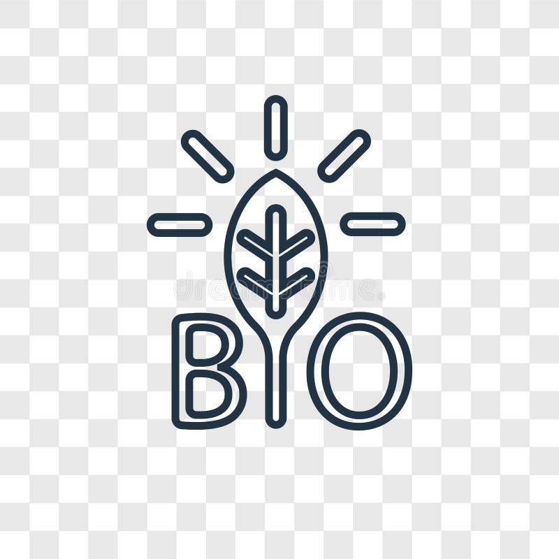 Bio Concept Vector Linear Icon Isolated on Transparent Background, Bio ...