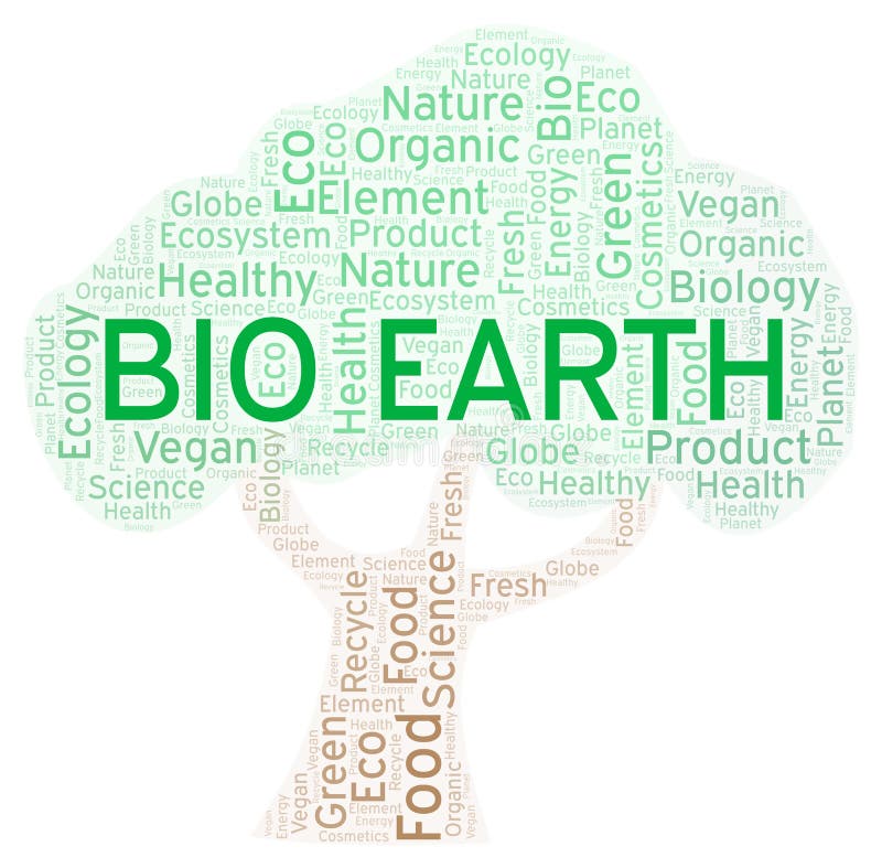 Bio Earth word cloud. stock illustration. Illustration of healthy ...