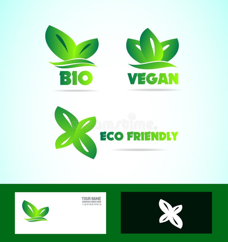 Bio Eco Friendly Vegan Logo Stock Vector - Illustration of friendly ...