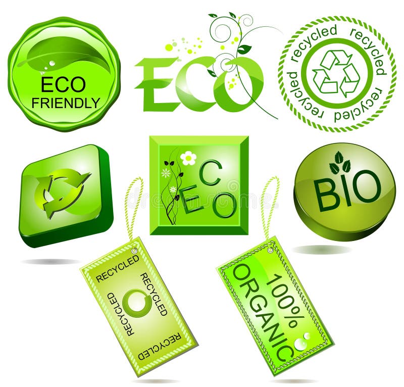 Eco Labels stock vector. Illustration of icon, mark, round - 22690537