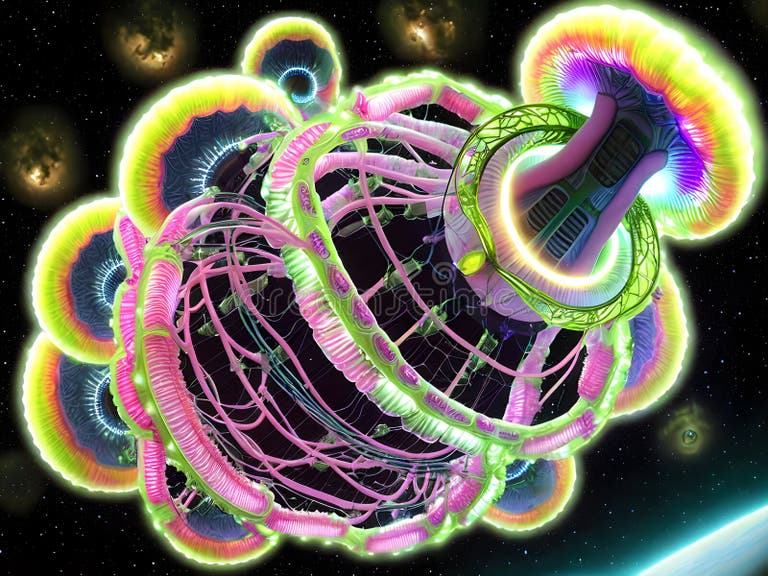 Bio-engineered Jellyfish Bioship, Generative AI Illustration Stock ...